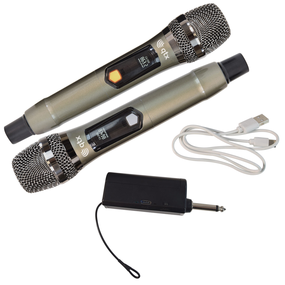 QTX J-MIC Dual UHF Handheld Wireless Microphone Set - Eco-Friendly Tech ...